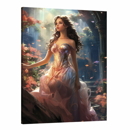 Интерьерная картина 50х70 "Принцесса и ее магический мир"