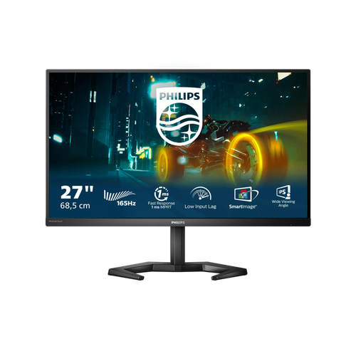 PHILIPS Монитор LCD 27' 16:9 1920х1080(FHD) IPS, nonGLARE, 165 Hz, 250 cd/m2, H178°/V178°, 1100:1, 16.7M, 1ms, 2xHDMI, DP, Height adj, Pivot, Tilt, Swivel, Speakers, 3Y, Black