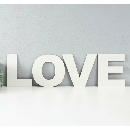 Панно буквы "LOVE" высота букв 20 см, набор 4 детали белый