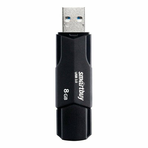 Флешка Smartbuy 8GBCLU-K, 8 Гб, USB2.0, чт до 25 Мб/с, зап до 15 Мб/с, черная (комплект из 3 шт)