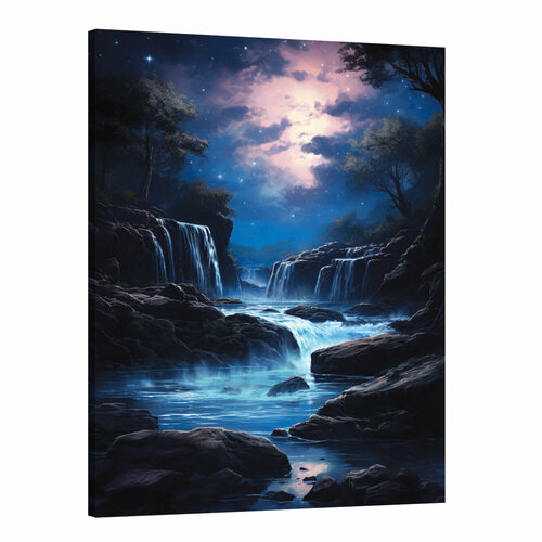 Интерьерная картина 50х70 "Лунный водопад"