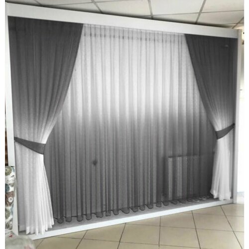 Тюлевые шторы СИЯН-1 (шир. 300 см х выс. 230 см ) Цвет серый