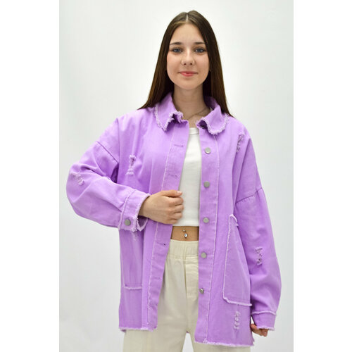 Джинсовая куртка Tango Plus, размер M, лиловый, фиолетовый