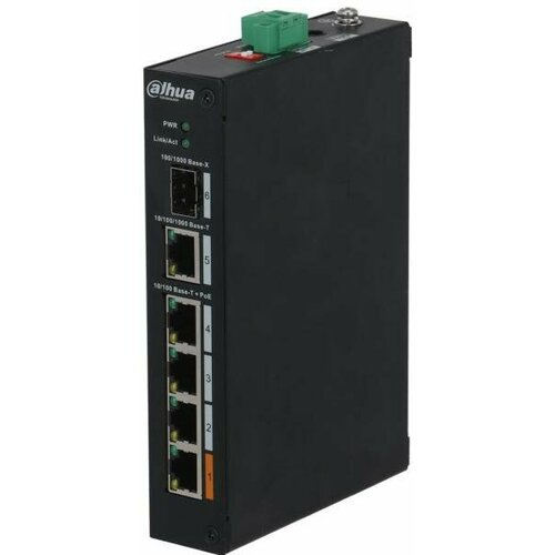 Коммутатор Dahua DH-PFS3106-4ET-60-V2 4-портовый неуправляемый коммутатор с РoЕ