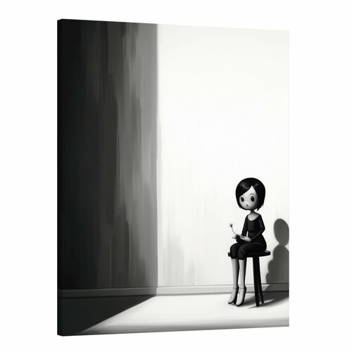 Интерьерная картина 50х70 "Кукла в тихом уголке"