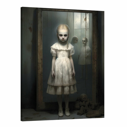Интерьерная картина 50х70 "Кукла в зеркале"