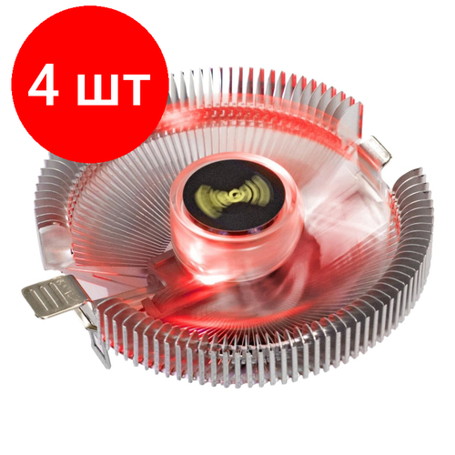 Комплект 4 штук, Кулер ExeGate Wizard EE91-RED, all sockets,75W, красн,90мм (EX286147RUS)