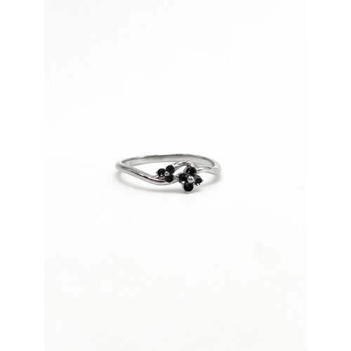 Кольцо Кристалл Мечты, серебро, 925 проба, бриллиант, размер 16.5, черный
