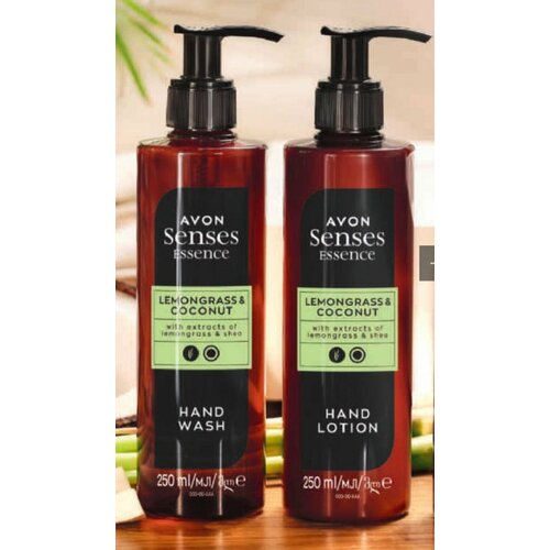 Набор Avon Senses "Лемонграс и Кокос и масло ши" - жидкое мыло, 250мл + лосьон для рук, 250 мл