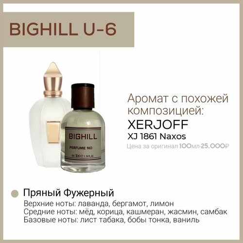 Премиальный селективный парфюм Bighill U-6 (XJ 1861 Naxos Xerjoff)