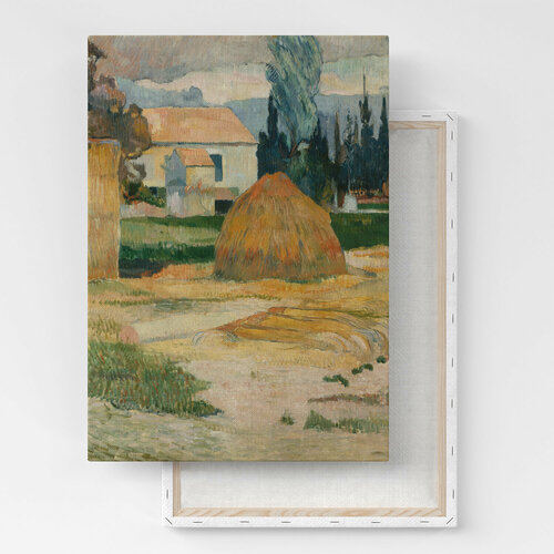 Картина на холсте, репродукция / Гоген Поль - Пейзаж близ Арля / Размер 80 x 106 см