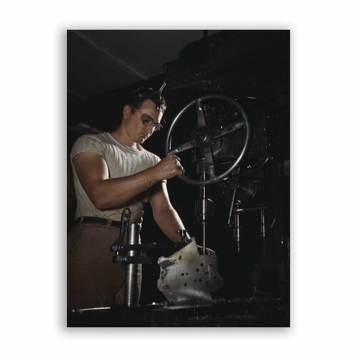 Постер, плакат на бумаге / Ретро фотографии американских рабочих. 1940 год / Размер 30 x 40 см