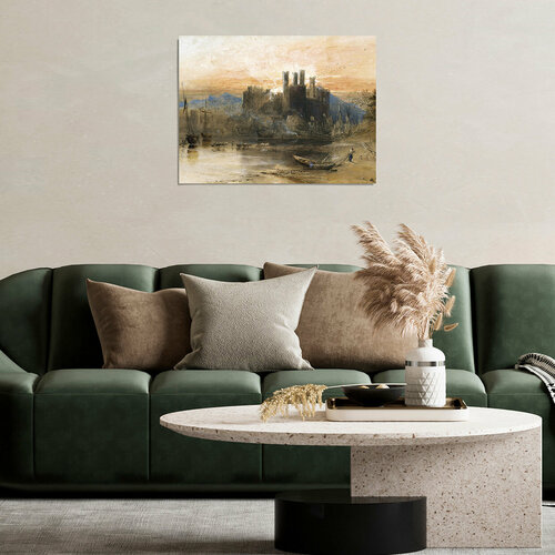 Картина на холсте, репродукция / Сэмюэл Палмер - Caernarvon Castle, North Wales / Размер 40 x 53 см
