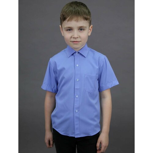 Рубашка, размер 116-122, голубой