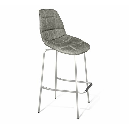 Барный стул, Стул барный со спинкой, рогожка/металл