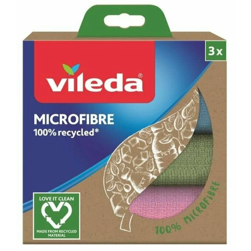 Vileda Салфетка Виледа из микрофибры 100% Эко 3 шт (Vileda Eco 100% Recycled)