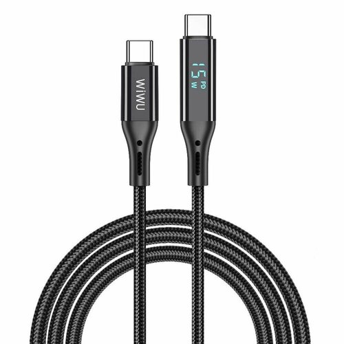 Кабель Type-C WiWU Wi-C020 Thor Type-C - Type-C 100 Вт 1.2 метра - Черный