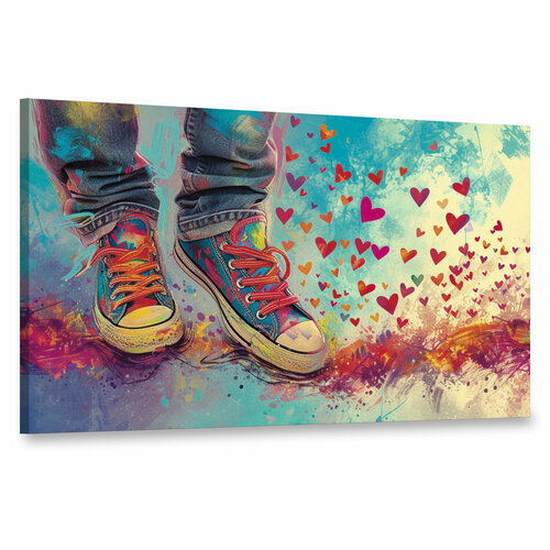 Интерьерная картина 100х60 "Любовь в каждом шаге"