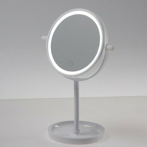 Зеркало Luazon KZ-04, подсветка, настольное, 19.5 × 13 × 29.5 см, 4хААА, сенсорная кнопка (комплект из 2 шт)