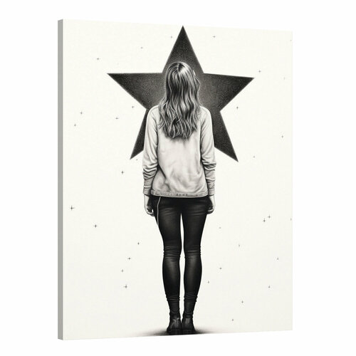 Интерьерная картина 50х70 "Девушка и звезда"