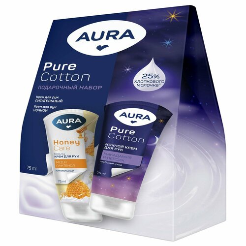 Набор подарочный Aura Pure Cotton, крем для рук, 2 шт