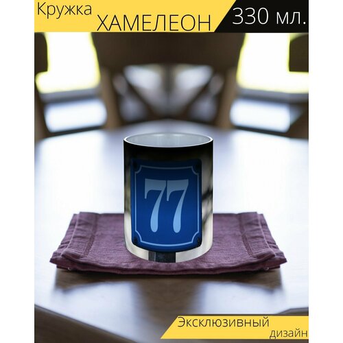 Кружка хамелеон с принтом "Номер, номер дома, знак" 330 мл.