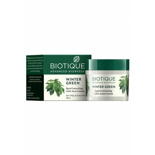 Противовоспалительный крем для борьбы с прыщами и угрями / Bio Winter Green Biotique 15 гр.