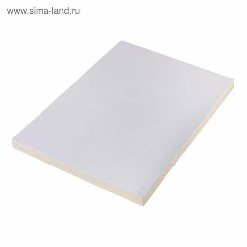 Бумага А4, 50 листов, 80 г/м, самоклеящаяся белая матовая (комплект из 3 шт)