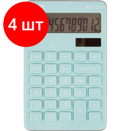 Комплект 4 штук, Калькулятор настольный комп Attache Selection ASС-333.12р, дв. пит,170x108гол