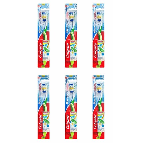 Colgate Зубная щетка Max Fresh, средней жесткости, 6 шт