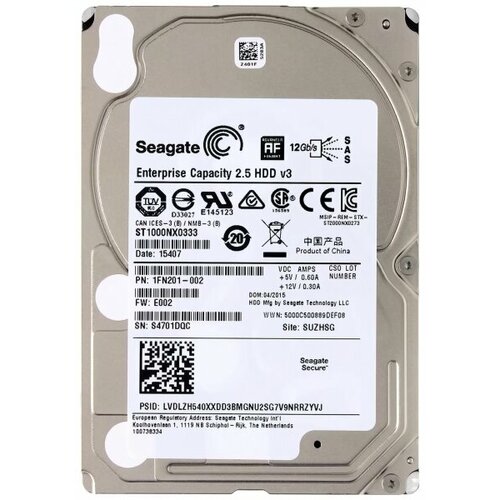 Жесткий диск Seagate 1FN201 1Tb SAS 2,5" HDD