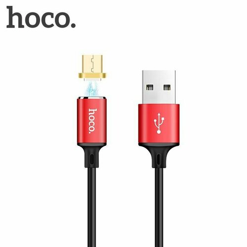 Магнитный кабель Micro USB, Hoco U28 Magnetic Adsorption Charging Cable, красный
