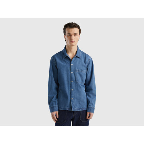 Рубашка UNITED COLORS OF BENETTON, размер M, синий