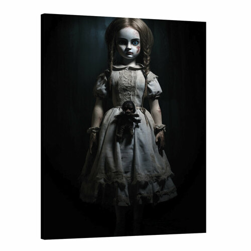 Интерьерная картина 50х70 "Страшная кукла"