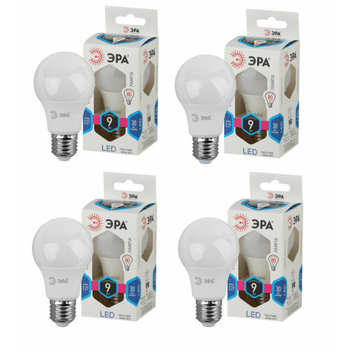 Лампа светодиодная LED A60-9W-840-E27 ЭРА (комплект 5 шт.) (диод, груша, 9Вт, нейтр, E27)