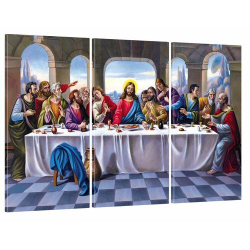 Модульная картина на стену, для интерьера "Тайная вечеря" 60x100 см