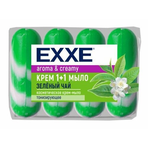EXXE Туалетное крем-мыло 1+1 Зеленый чай, 4 х 90 гр, 4 шт/уп