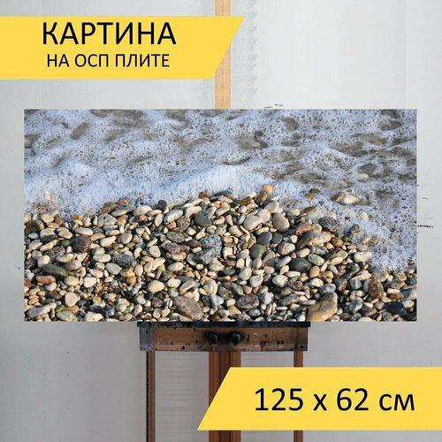 Картина на ОСП 125х62 см. "Пейзаж, природа, море" горизонтальная, для интерьера, с креплениями