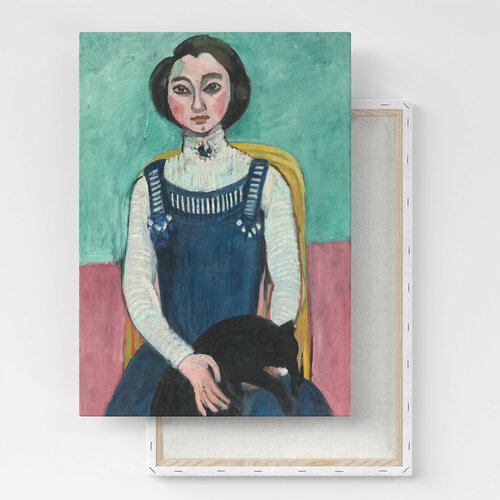 Картина на холсте, репродукция / Marguerite au chat noir, 1910 / Анри Матисс / Размер 40 x 53 см