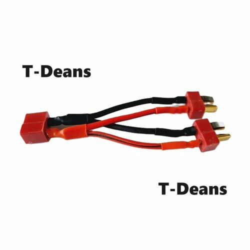 Переходник разветвитель Y-кабель T-Deans на T-plug (мама / папа) 199 разъемы Y-образный кабель питания T Dians красный на T-plug, Т Динс