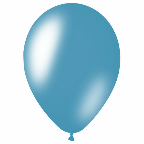 Воздушные шары, 50шт, М12/30см, MESHU, металлик, голубой
