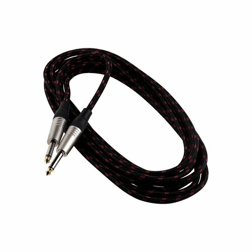 Rockcable RCL 30209 TC C/ BLACK Инструментальный кабель, джек-джек, 9 метров, в оплётке