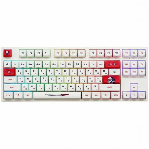 Игровая механическая клавиатура ARDOR GAMING Wakizash, Kailh Cool Mint, 87 клавиш, RGB, Bluetooth, белая.