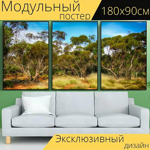 Модульный постер "Австралия, пейзаж, живописный" 180 x 90 см. для интерьера