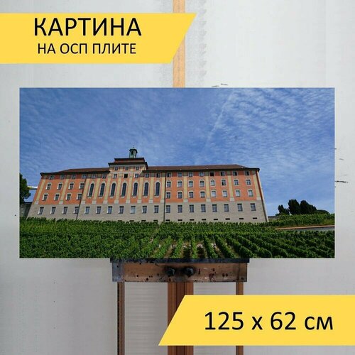 Картина на ОСП 125х62 см. "Меерсбург, высшая школа, школа" горизонтальная, для интерьера, с креплениями