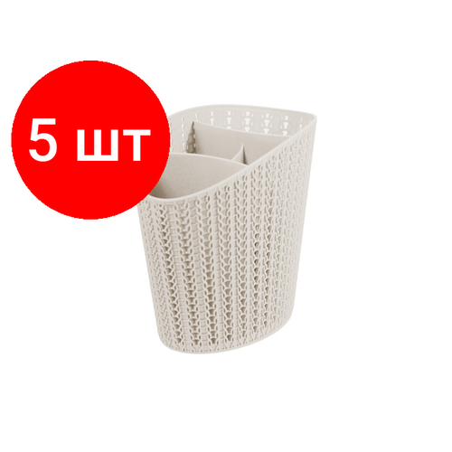 Комплект 5 штук, Сушилка для столовых приборов вязание (белый) IDEA (М1166)