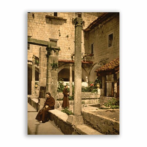 Постер, плакат на бумаге / Cortile della farmacia de Franciscani, Sicily, Italy / Размер 80 x 106 см