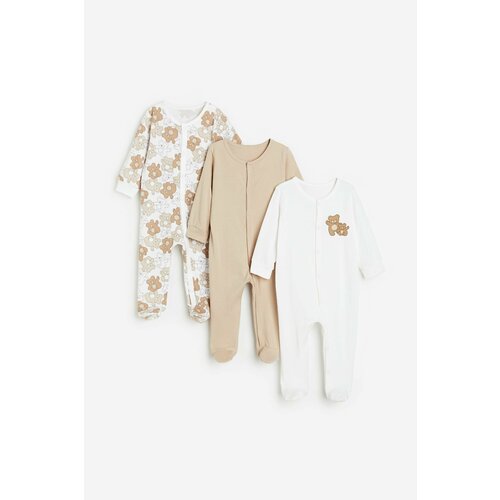 Пижама  H&M, размер 80, бежевый, белый
