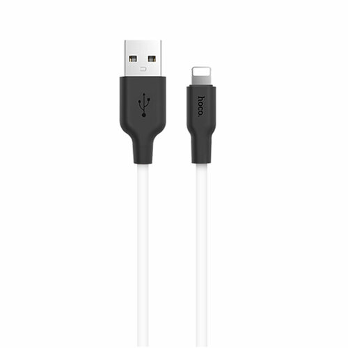 Кабель USB HOCO X21 Silicone USB - Lightning, 2А, 1 м, белый+черный