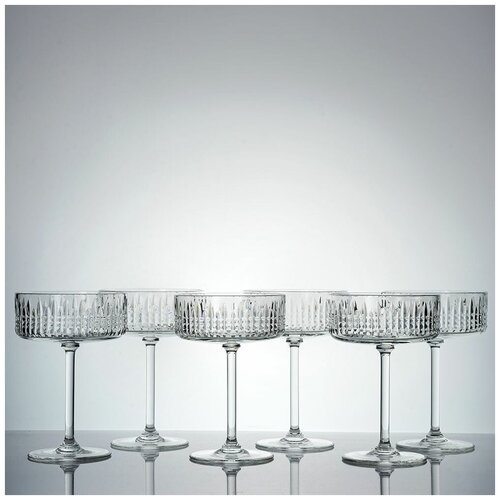 Хрустальные бокалы для шампанского, шампанки 200 мл, серия France, набор 6 шт. Неман 11807 1000/206